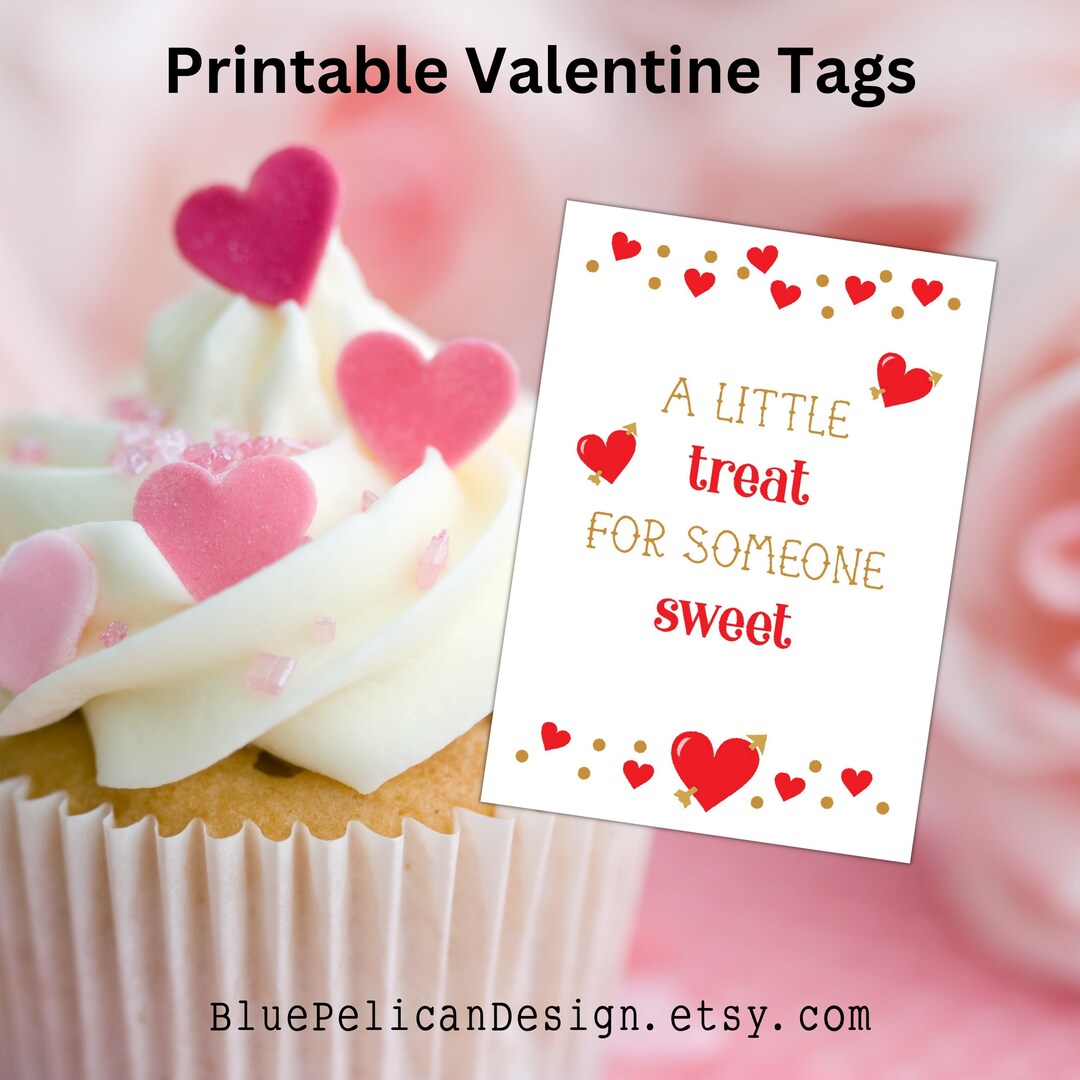 Coworker Valentine Cards – Hearts Valentine Tag – Valentine Favor Tags ...