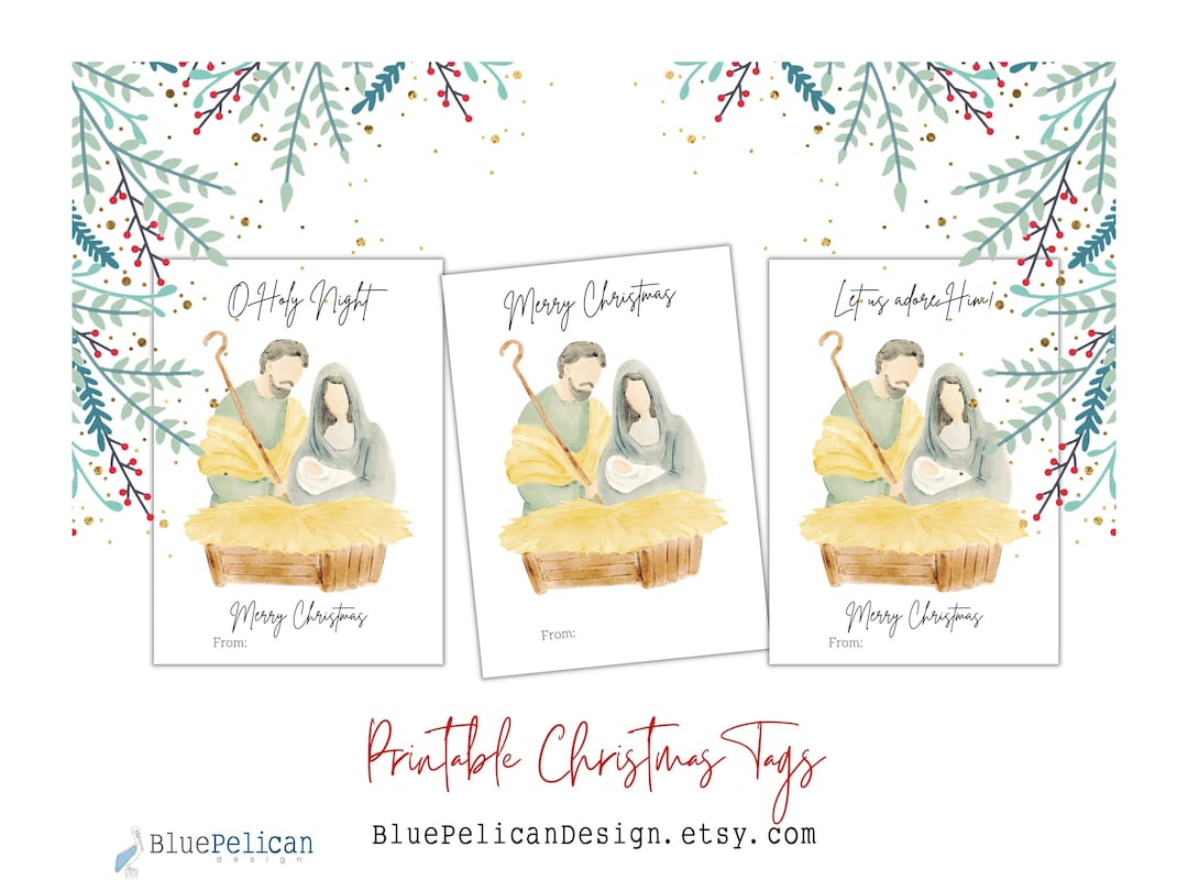 Jesus Gift Tag – Printable Christmas Gift Tag – Holiday Gift Tag ...