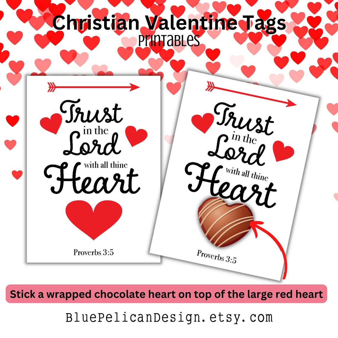 Christian Valentine's Day Gift Tags – Proverbs 3:5 (digital Download ...