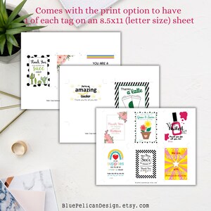 Printable Appreciation Gift Tag Bundle – Thank You Gift Tags – Teacher ...