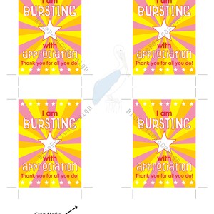 Printable Starburst Teacher Appreciation Gift Tag (digital Download) - Etsy