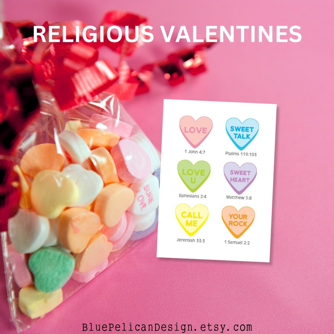Religious Valentine Cards – heart Valentine's Tag – Church Tag ...