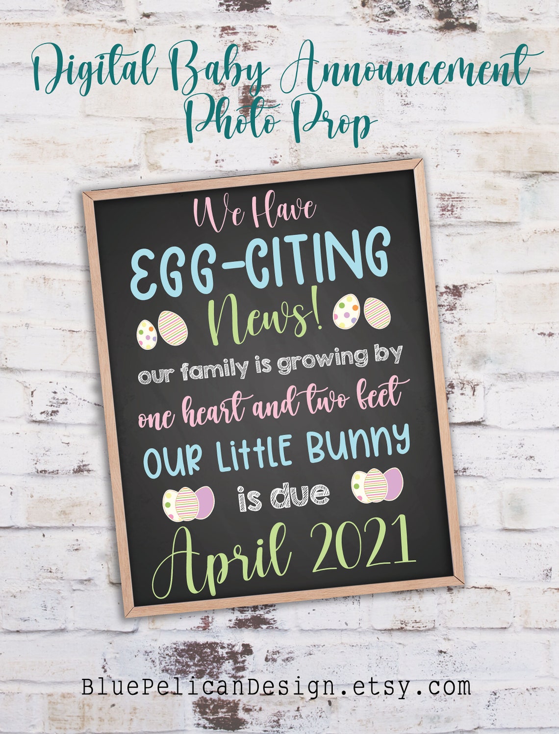 Easter Baby Announcement Digital Baby Sign Digital Download - Etsy