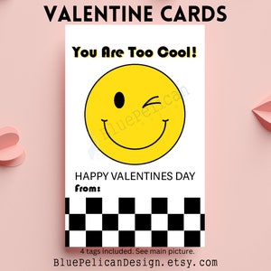 Retro Valentine Cards – smiley Valentine Tags – Boys Valentines – Cool ...