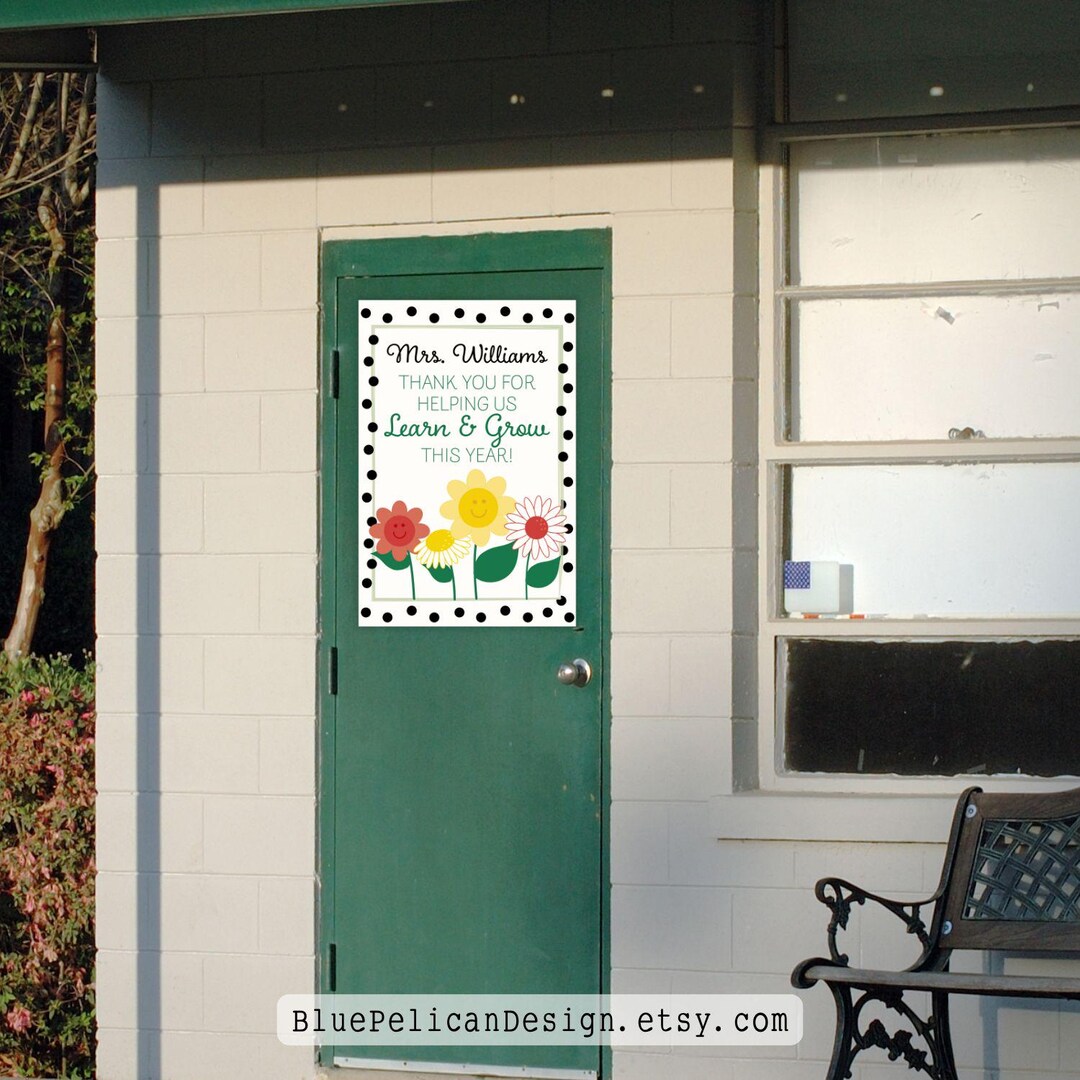 Custom Learn and Grow Door Poster for Teachers, Appreciation Week ...