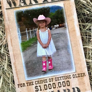 Wanted Birthday Sign – Wanted Theme Birthday Party Decorations – Wild ...