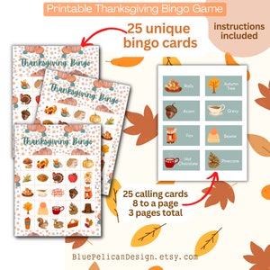 Thanksgiving Bingo Cards – Thanksgiving Games – Bingo Cards ...