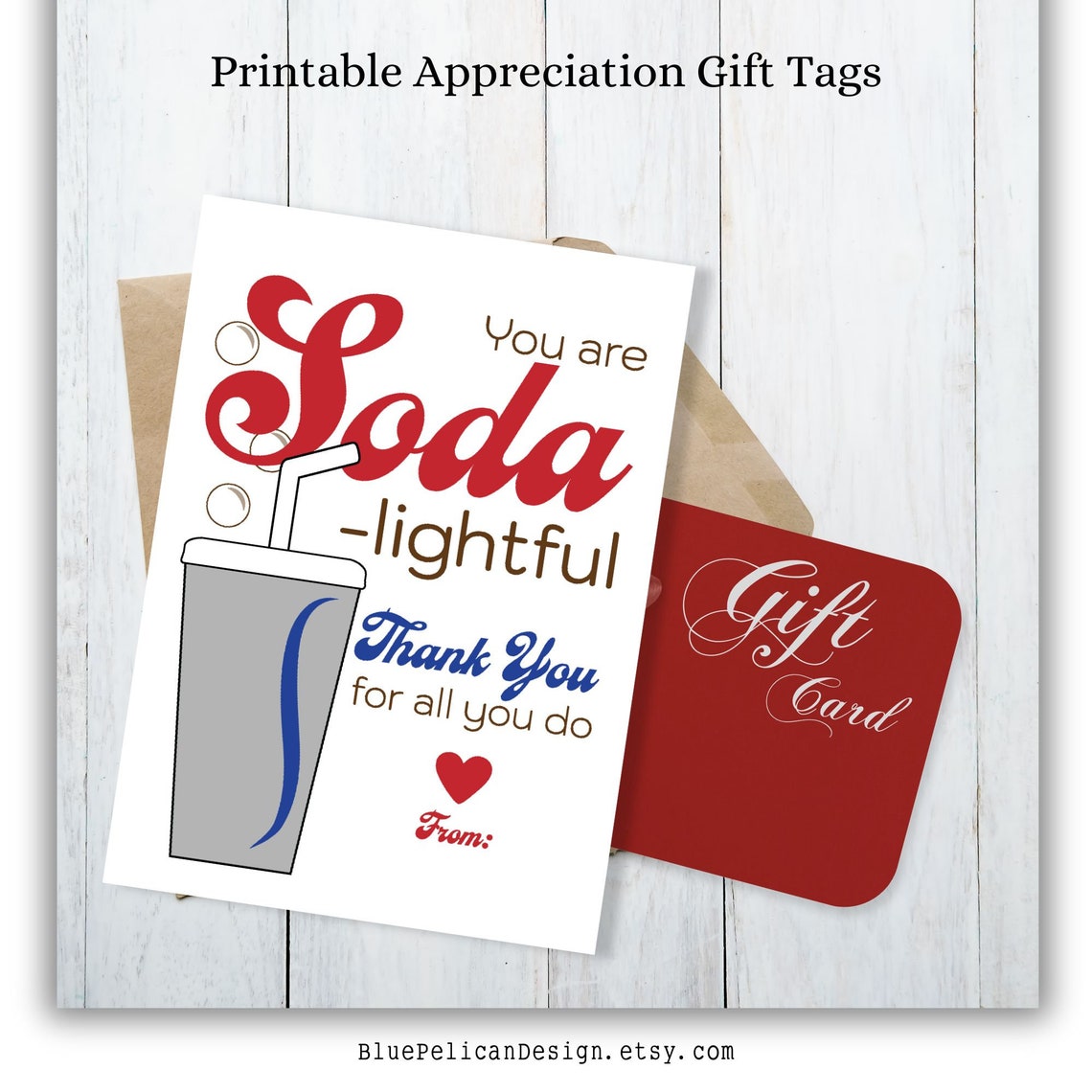 Diet Pepsi Soda-lightful Thank You Gift Tags – Printable Soda Card for ...