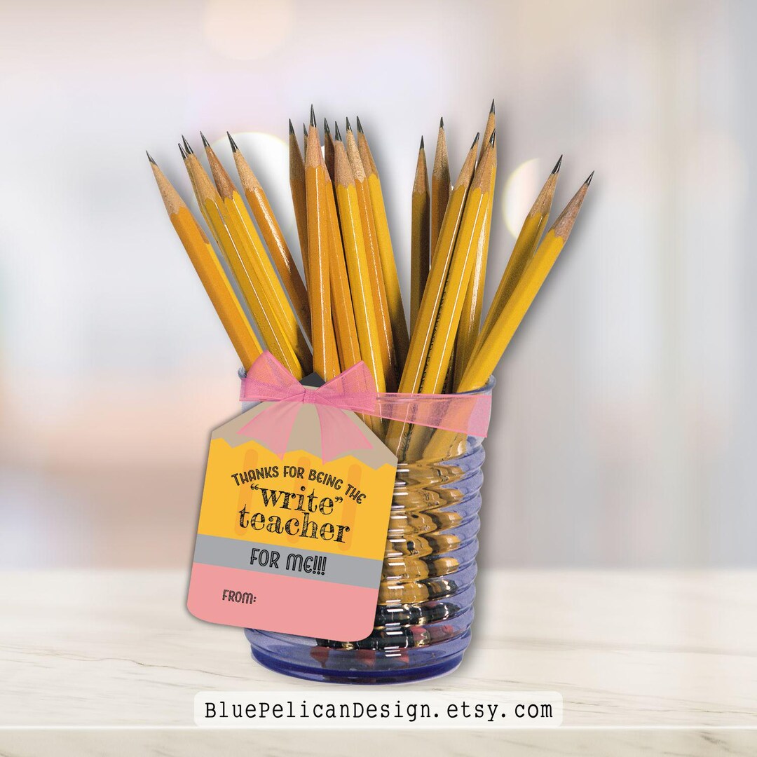 Pencil Gift Tag – Printable Teacher Appreciation Favor Tag – Thank You ...