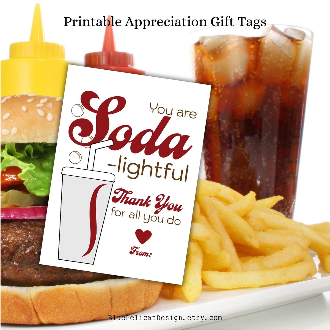 Printable Soda Thank You Gift Tags – Diet Dr Pepper Soda Delightful ...