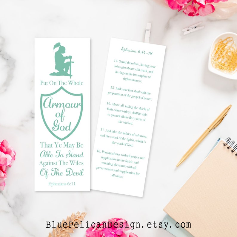 Christian Bookmark Printable – Armor of God – Christian Gift Ideas ...