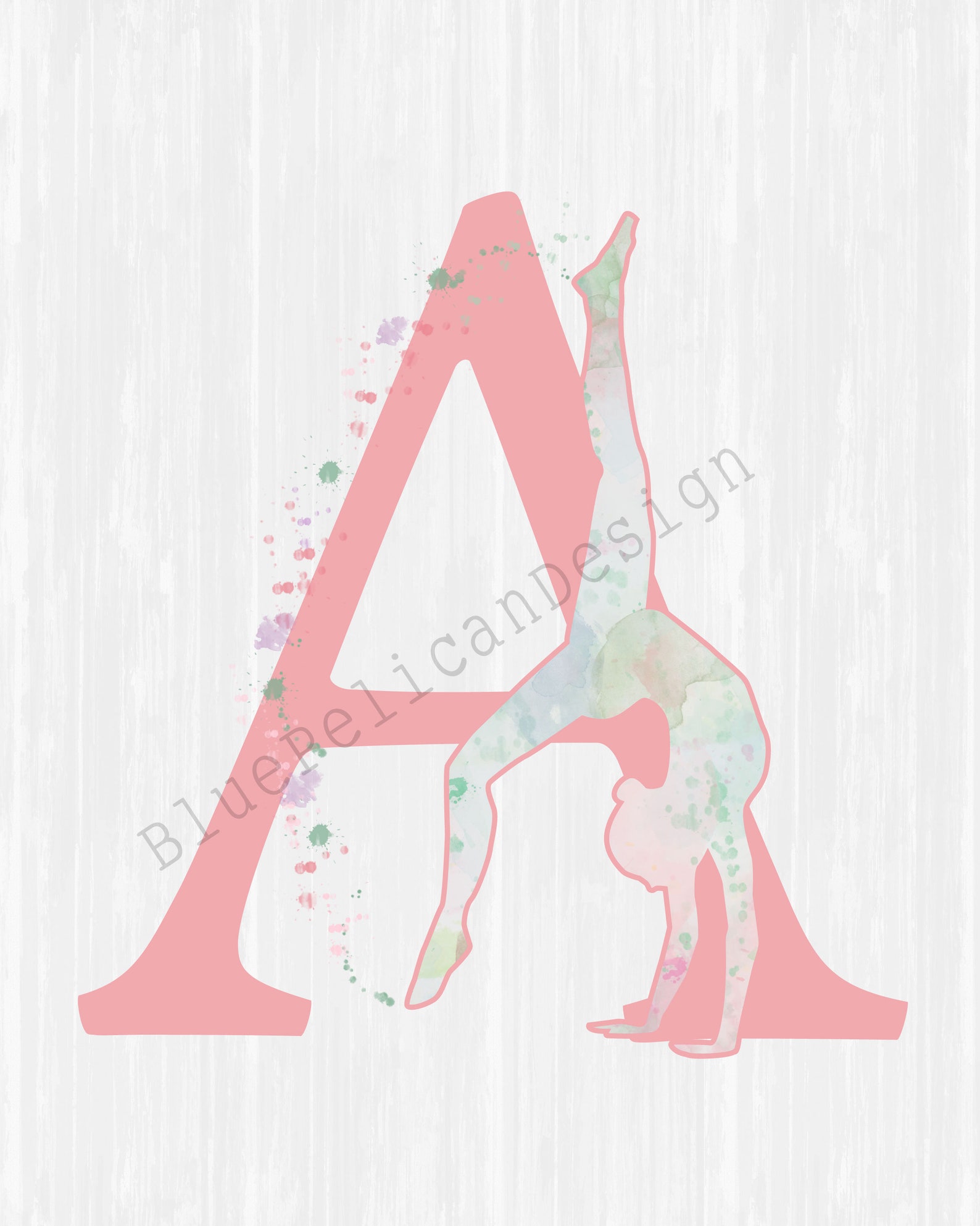 Gymnast Initial Wall Art, Girls Room Decor (digital Download) - Etsy