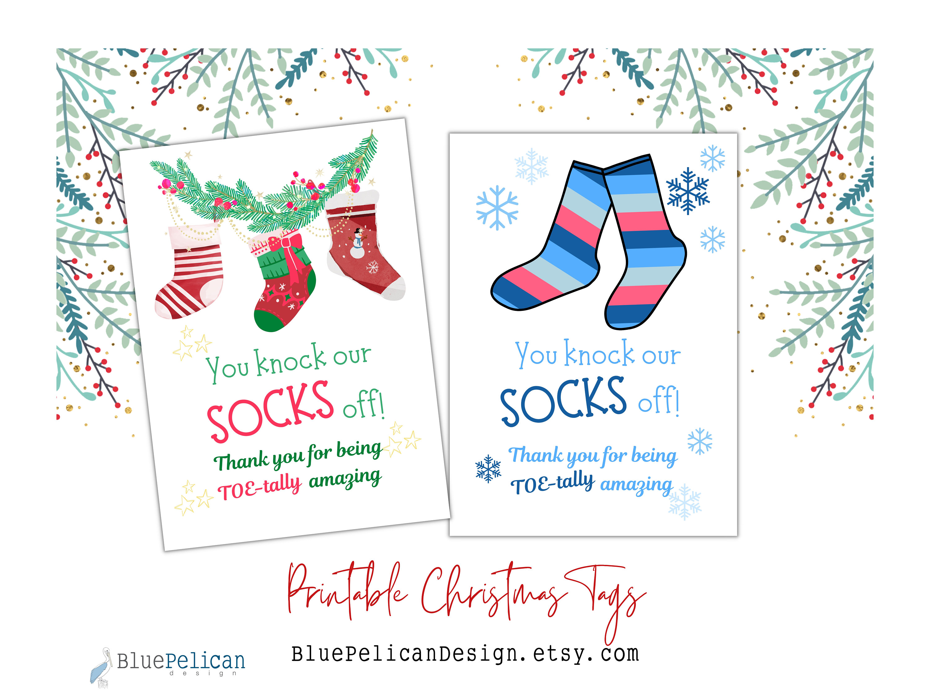 Funny Socks Gift Tag – Christmas & Winter Holiday (digital Download) - Etsy