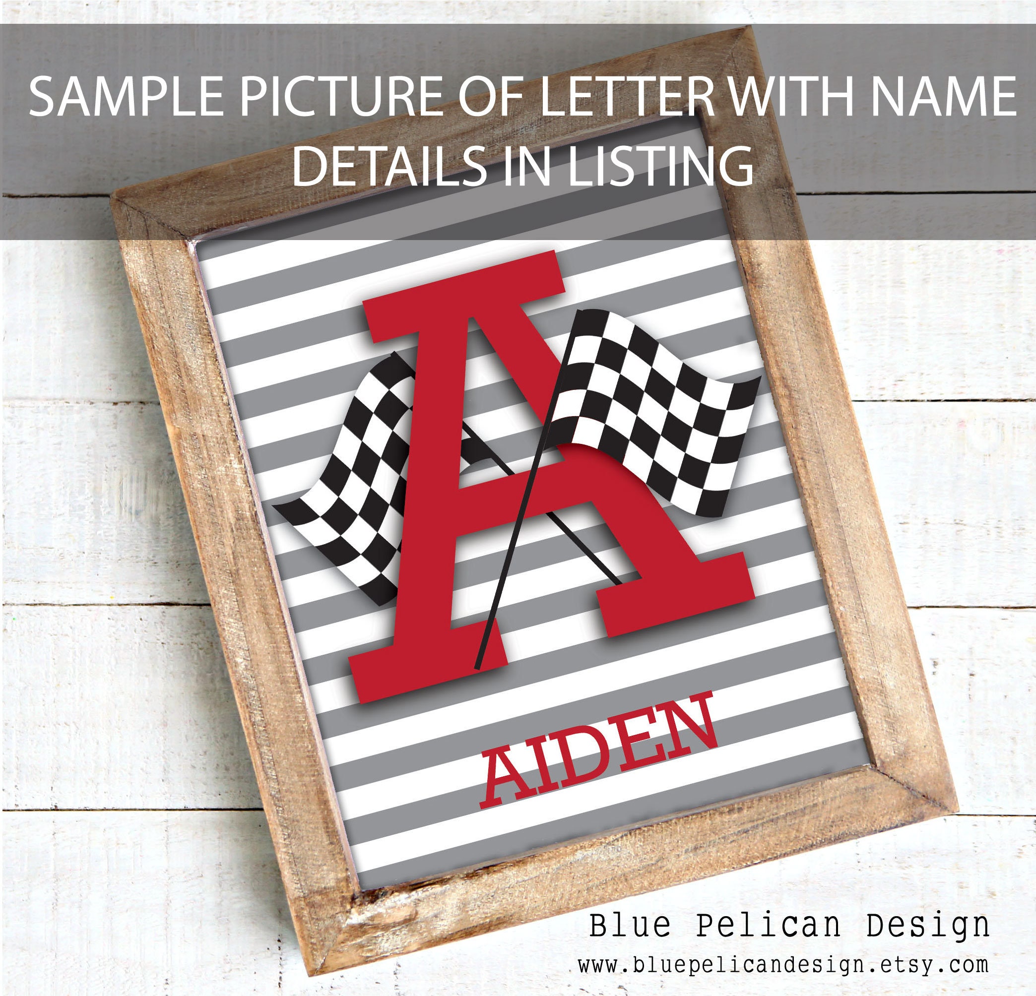 Car Theme Wall Art Letter Wall Art Letter and Initial | Etsy