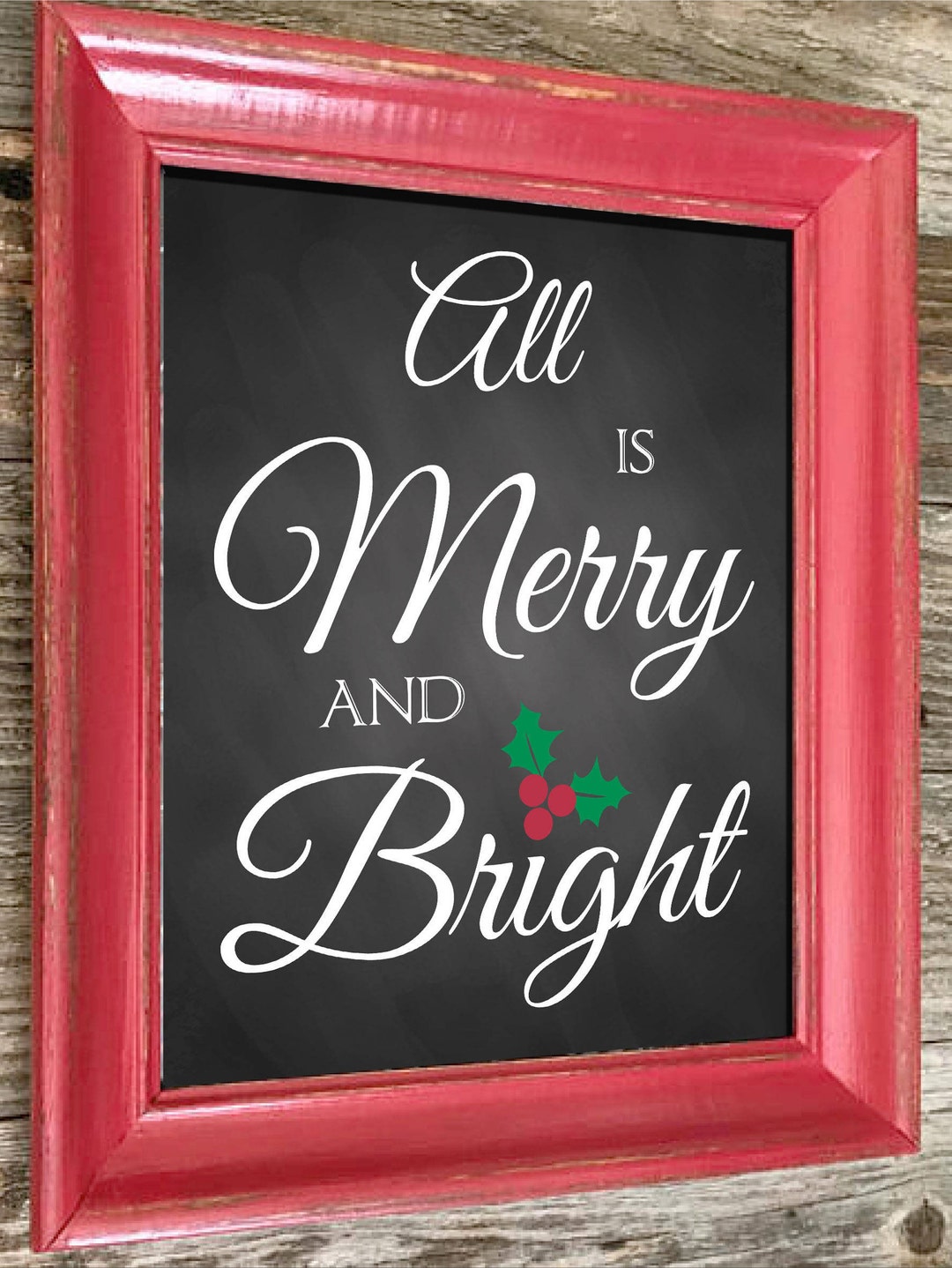 Merry and Bright Christmas Sign – Farmhouse Christmas Printable ...