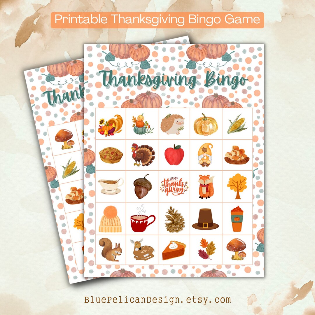 Thanksgiving Bingo Cards – Thanksgiving Games – Bingo Cards ...