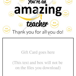 Teacher Appreciation Gift TAGS – Amazon Gift Card TAG –teacher Gift ...