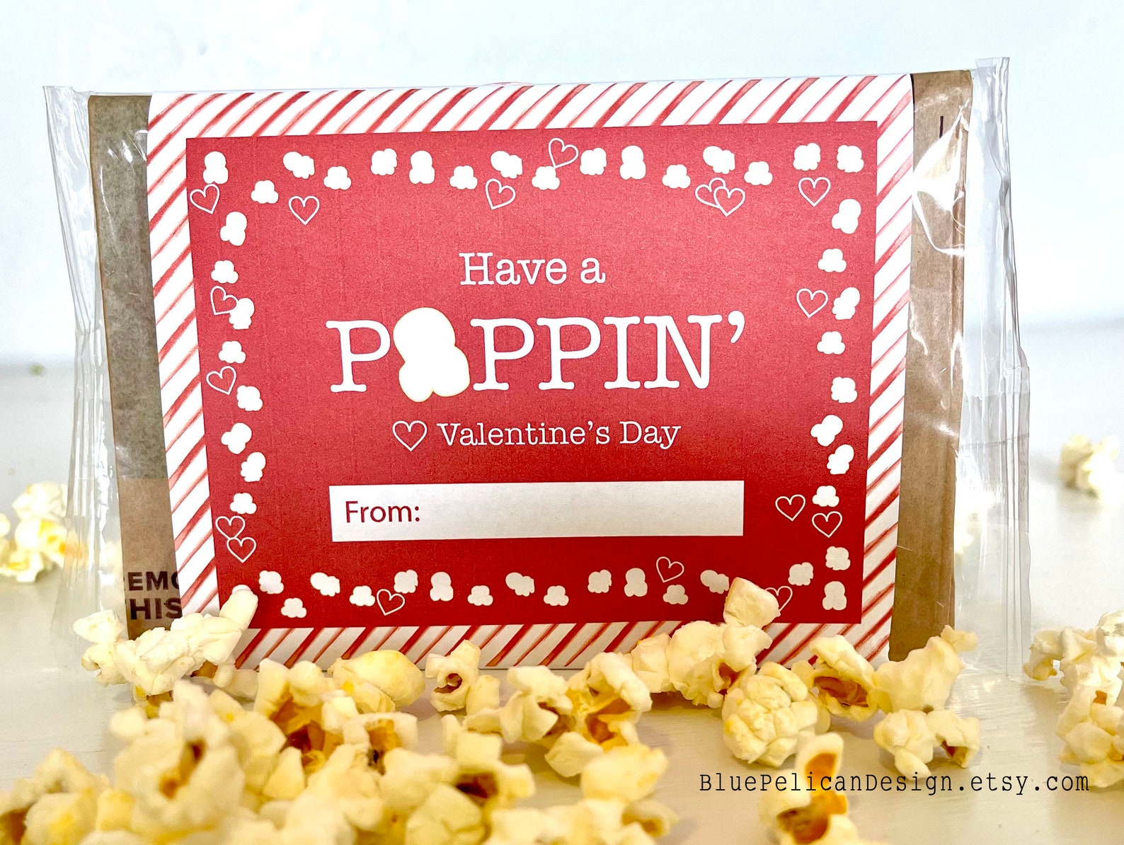 Printable Valentines Popcorn Sleeve Printable Popcorn Label - Etsy