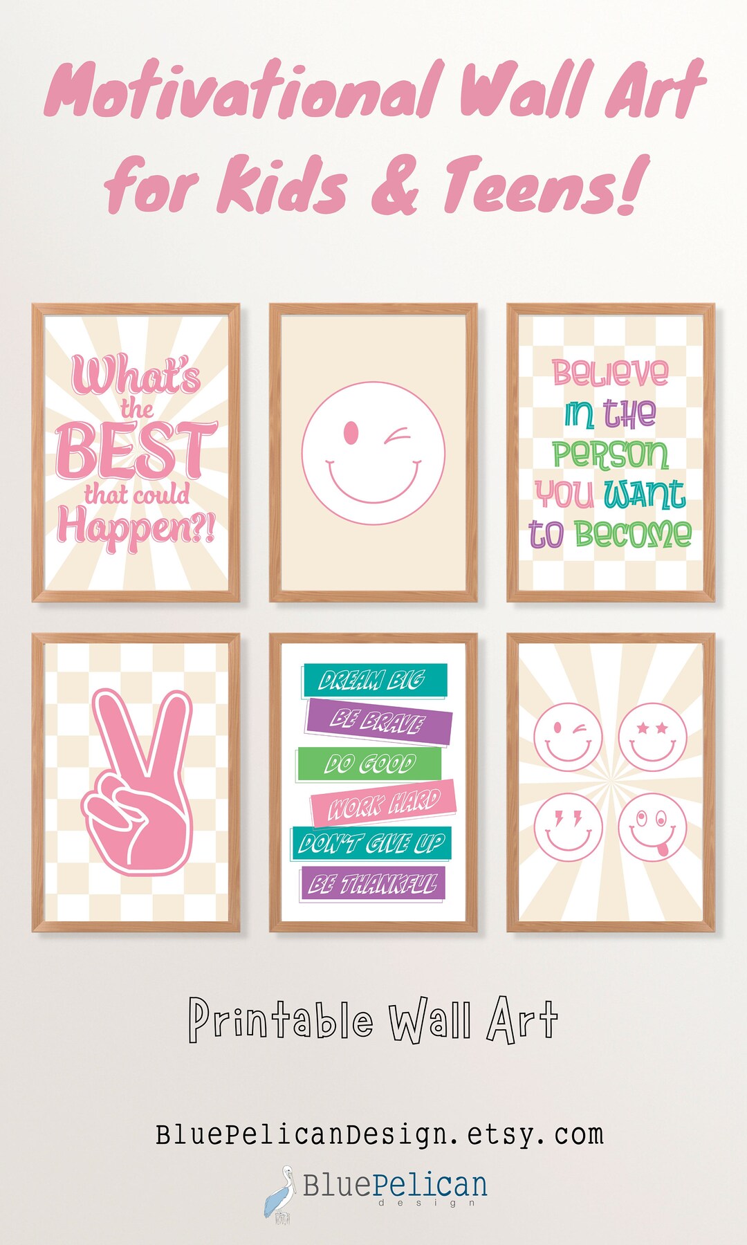 GRL PWR Inspirational Words Wall Art – Motivational Quotes for Success ...