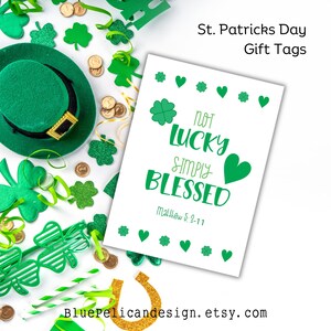 Not Lucky Simply Blessed Card Printable – Christian St. Patrick's Day ...