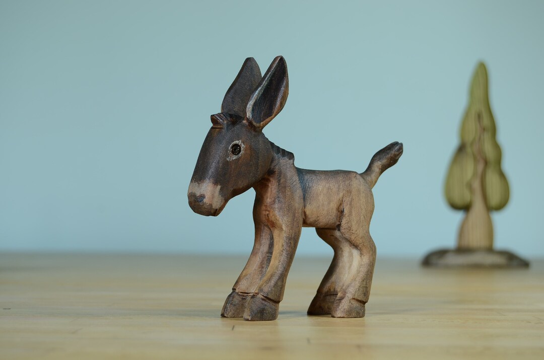 Donkey Figurine Wooden Toy - Etsy