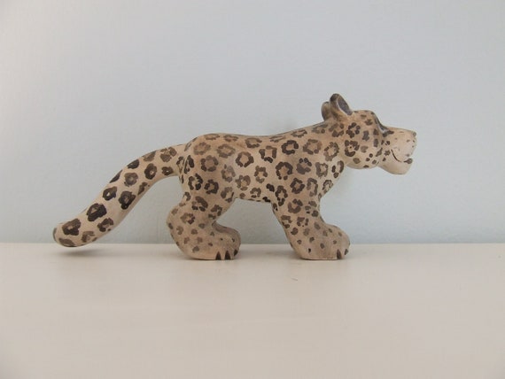 Snow Leopard Wooden Figure | Etsy