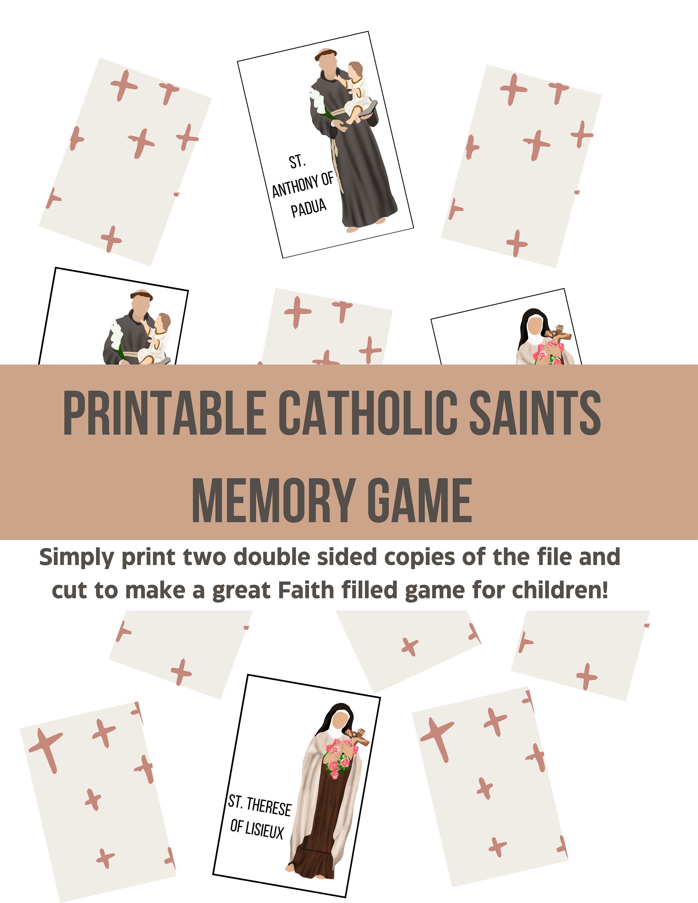 Saints Memory Match Game/ All Saints Day Game/ Printable Saints ...
