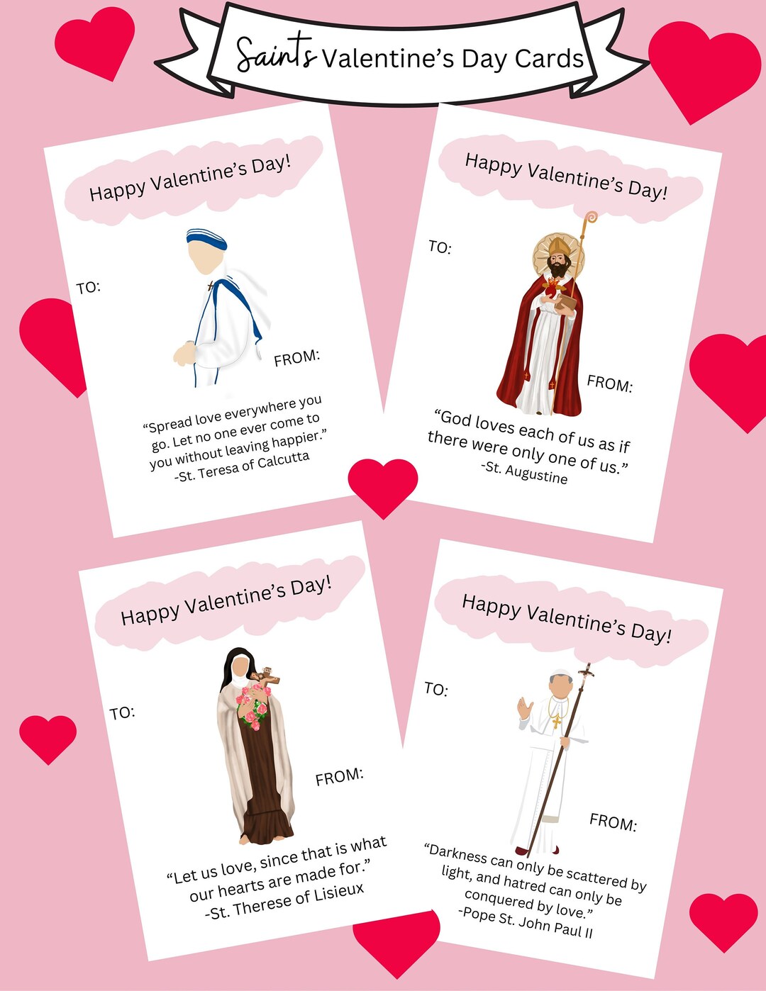 Catholic Valentine's Day Card / Saint Valentines / Catholic Valentines ...