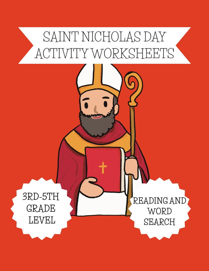 Saint Nicholas Day Worksheet Activity for 3rd-5th Grade Learning Fun ...
