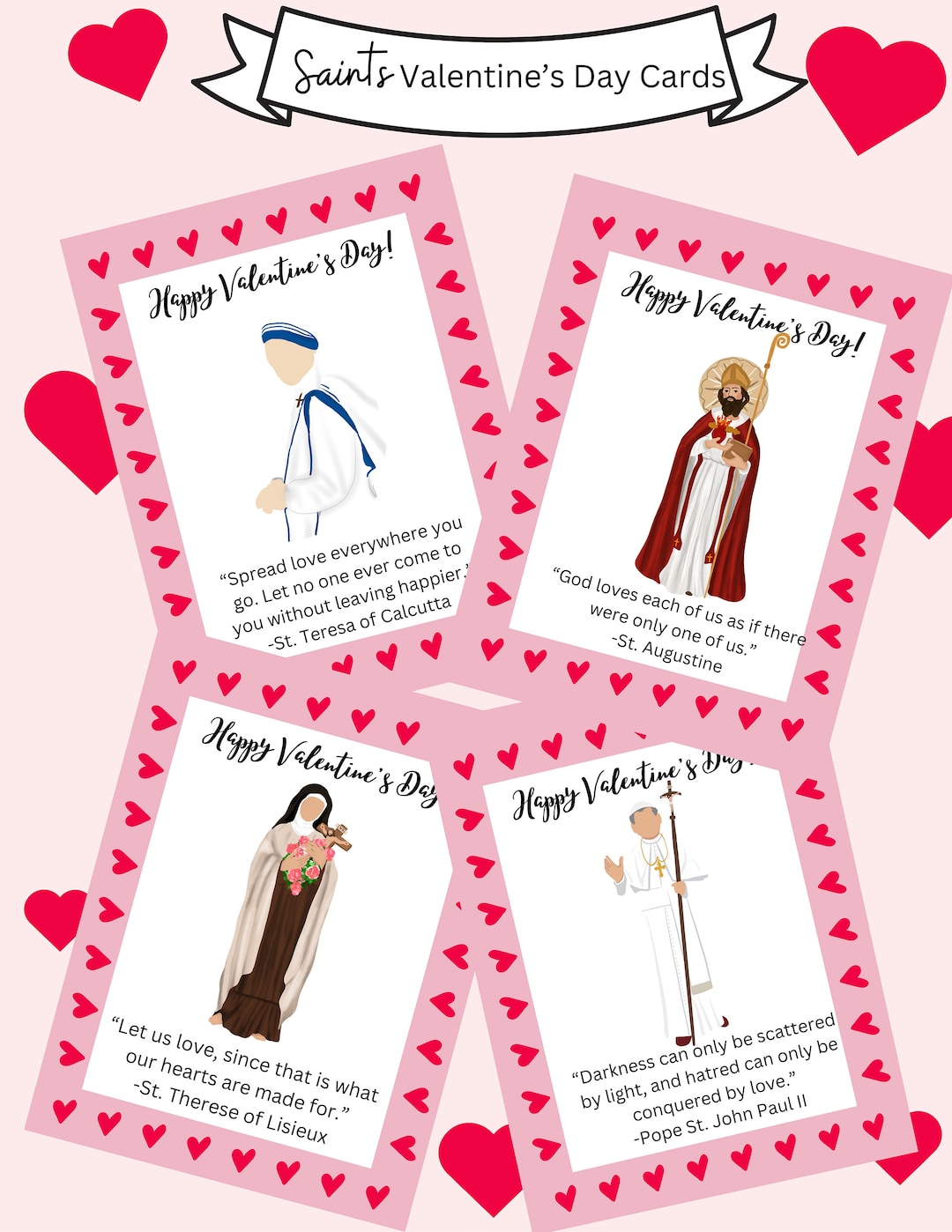 Catholic Valentine's Day Card / Saint Valentines / Catholic Valentines ...