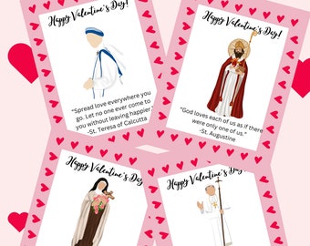 Printable Catholic Valentine's Day Card / Saint Cards / Catholic Valentines / Saint Valentine's ...