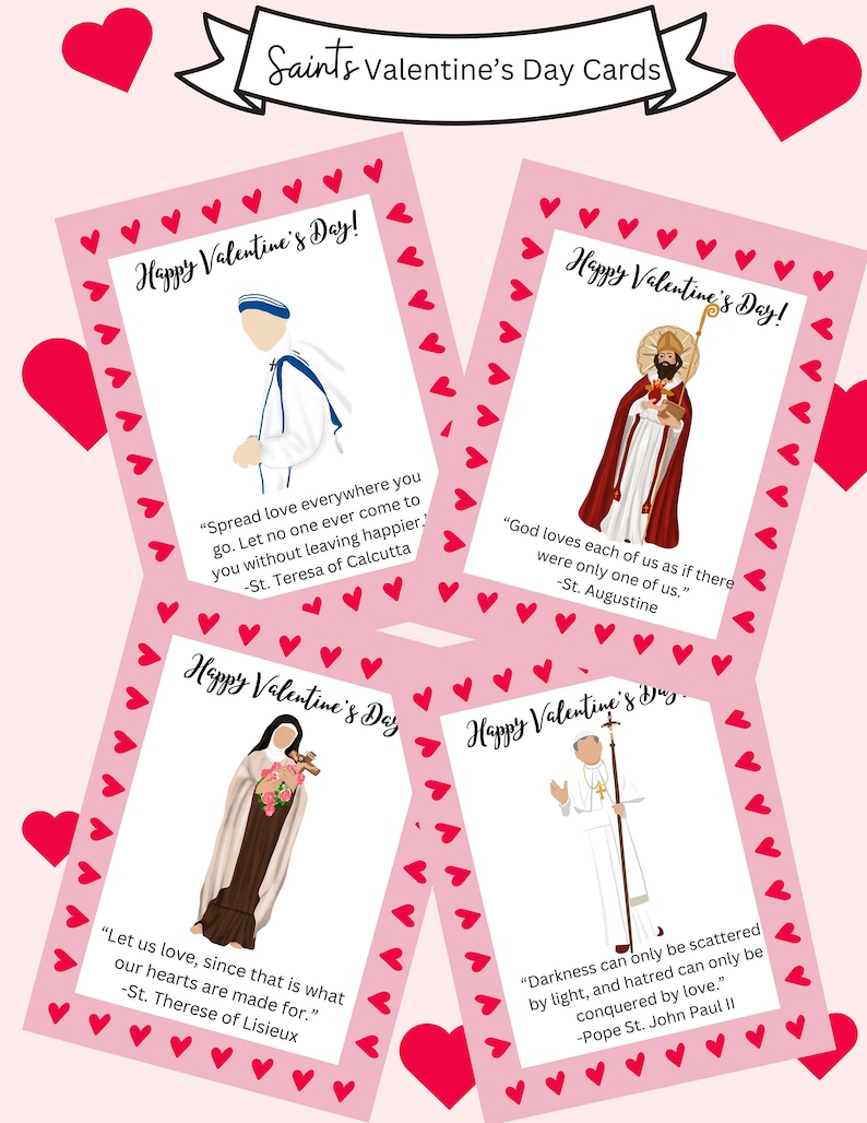 Catholic Valentine's Day Card / Saint Valentines / Catholic Valentines ...