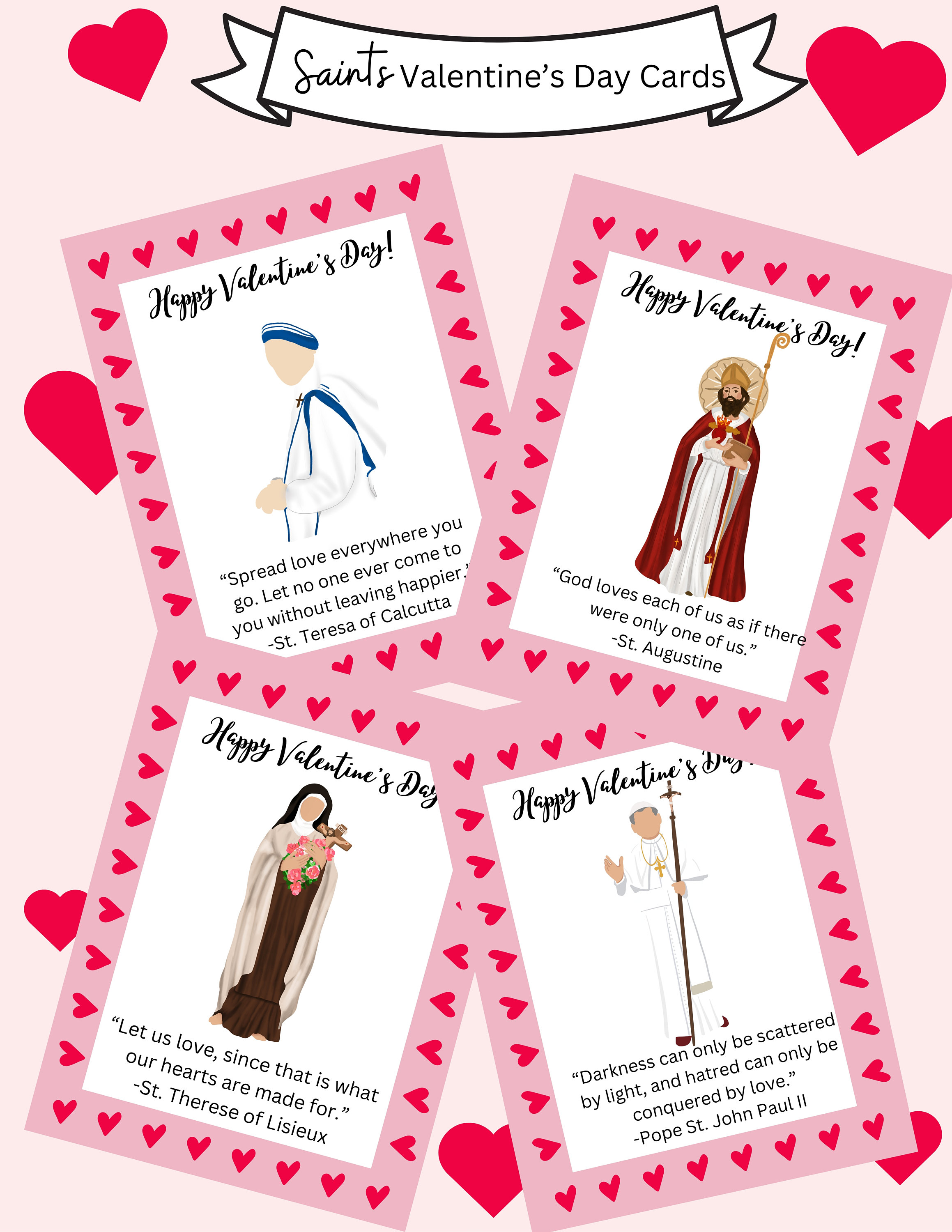 Catholic Valentine's Day Card / Saint Valentines / Catholic Valentines ...