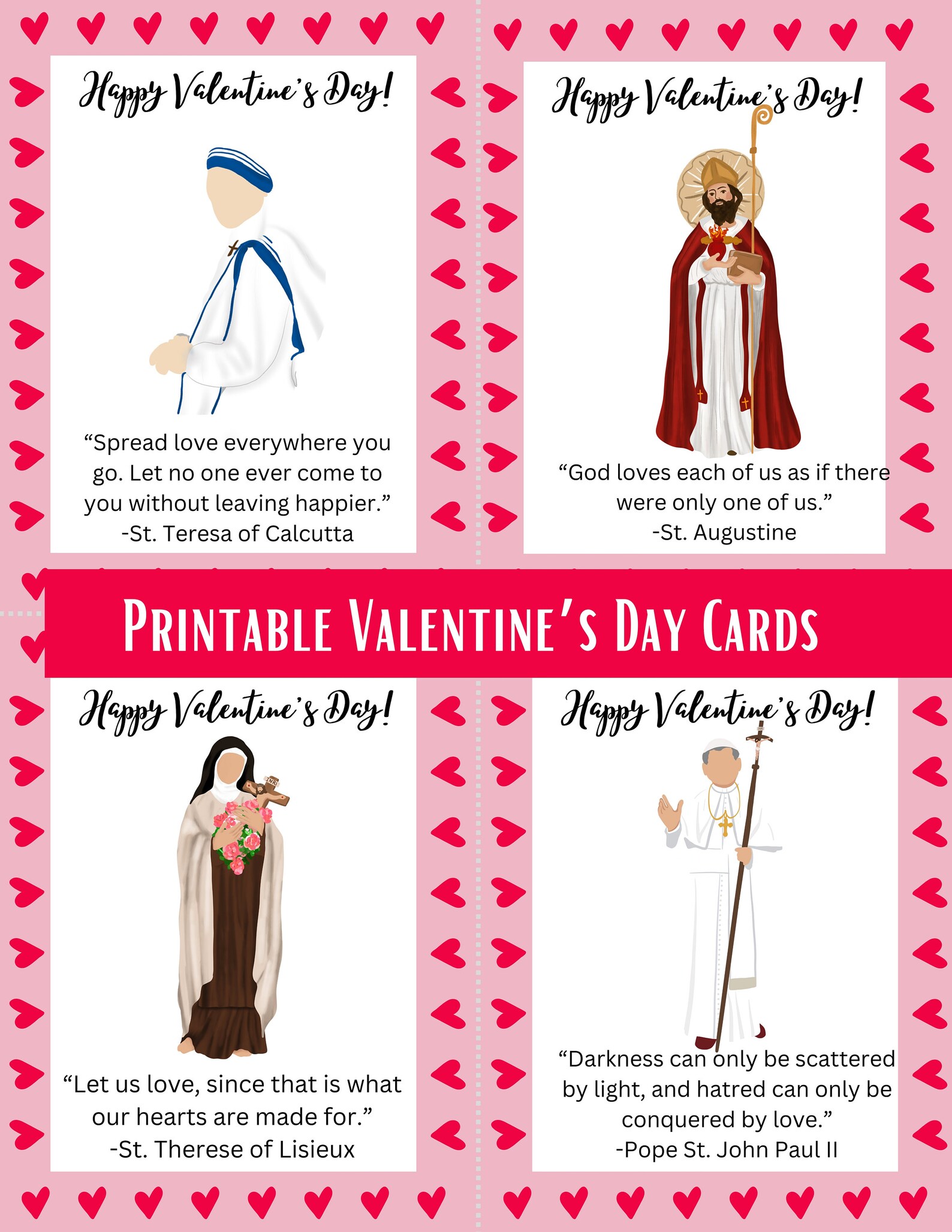 Catholic Valentine's Day Card / Saint Valentines / Catholic Valentines ...