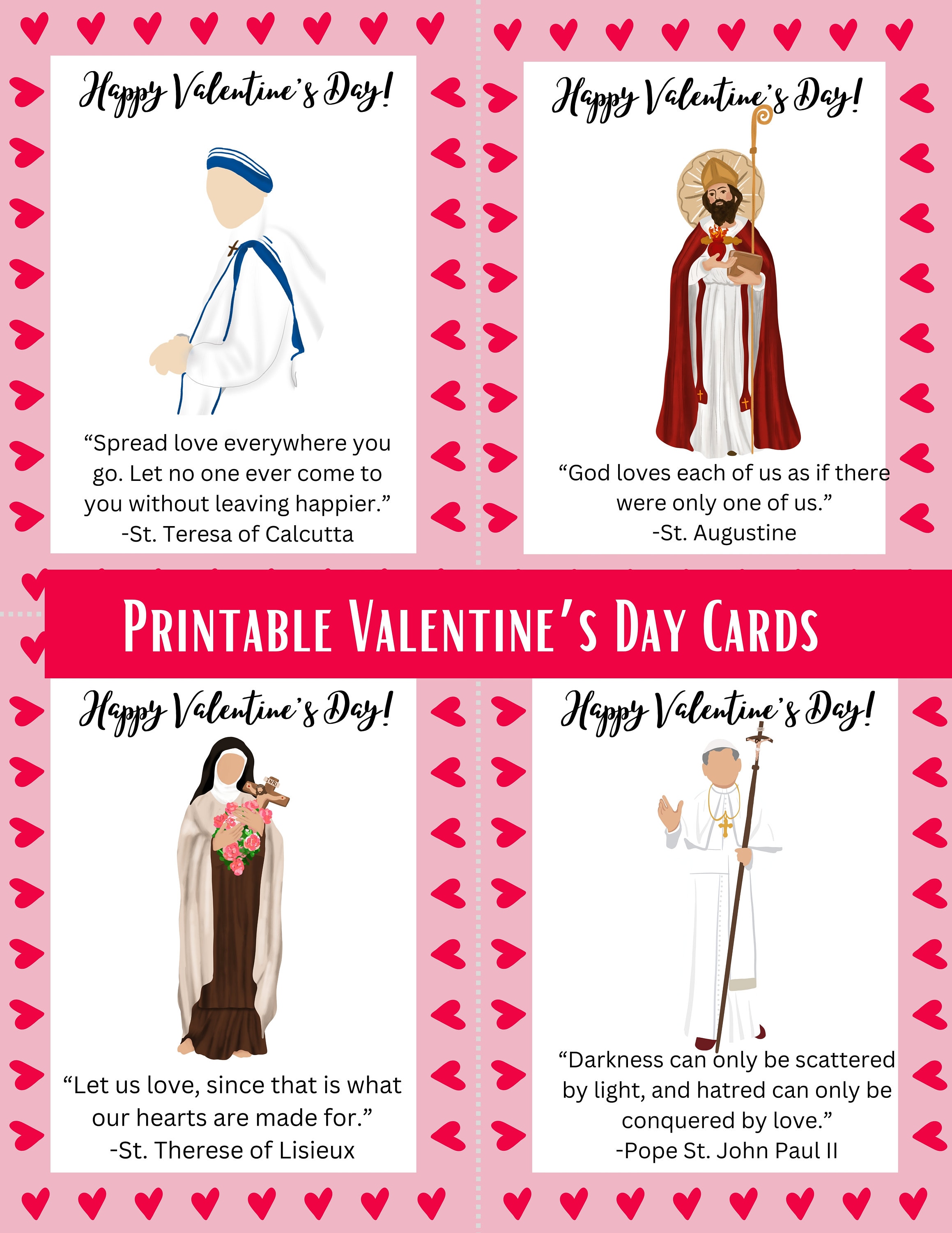 Catholic Valentine's Day Card / Saint Valentines / Catholic Valentines ...