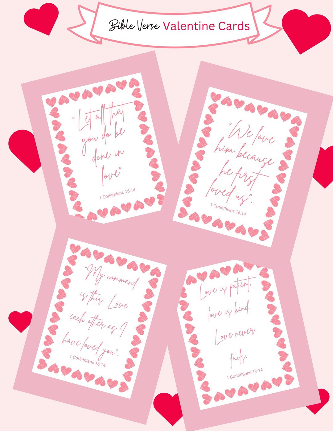 Catholic Valentine's Day Printable Cards - Etsy