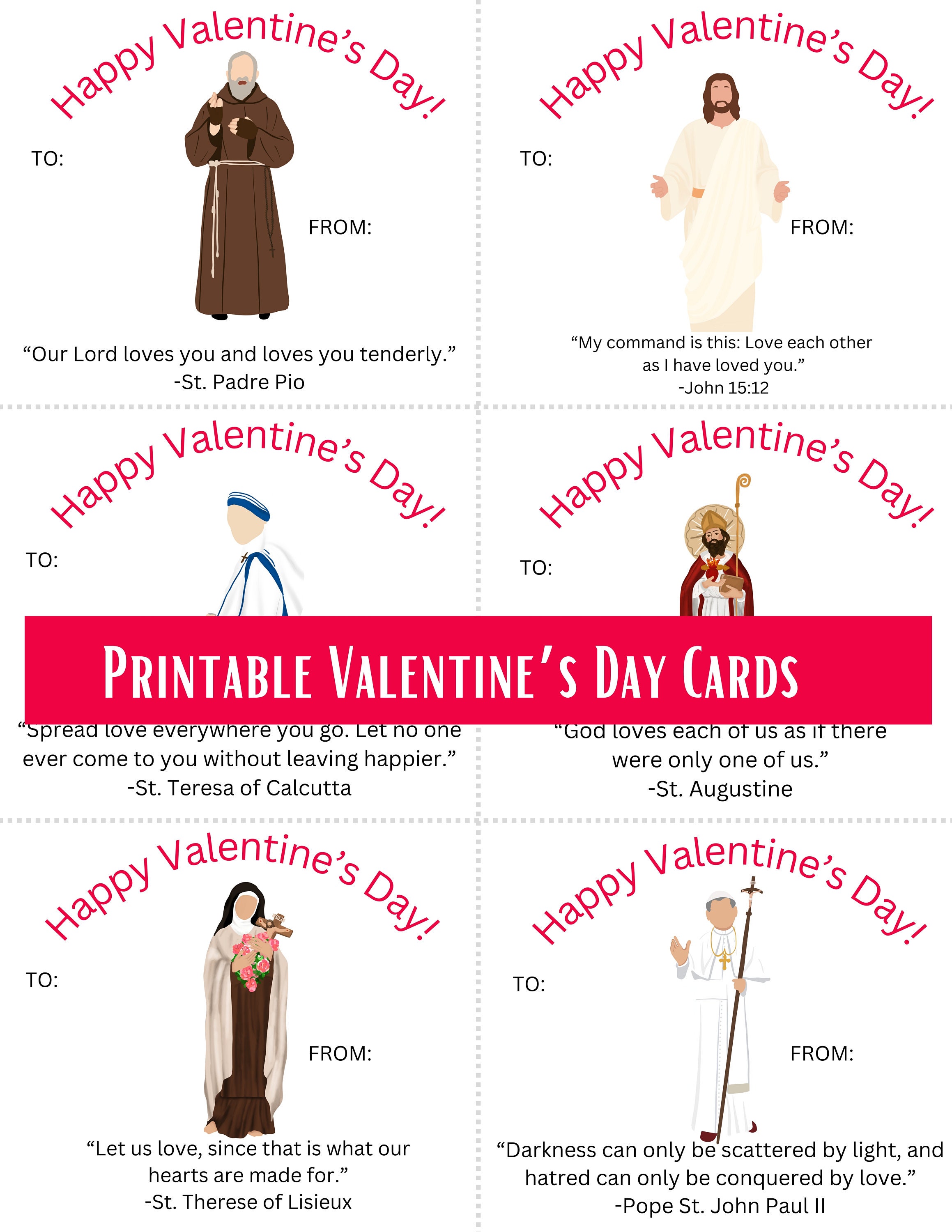 Catholic Valentine's Day Card / Saint Valentines / Catholic Valentines ...