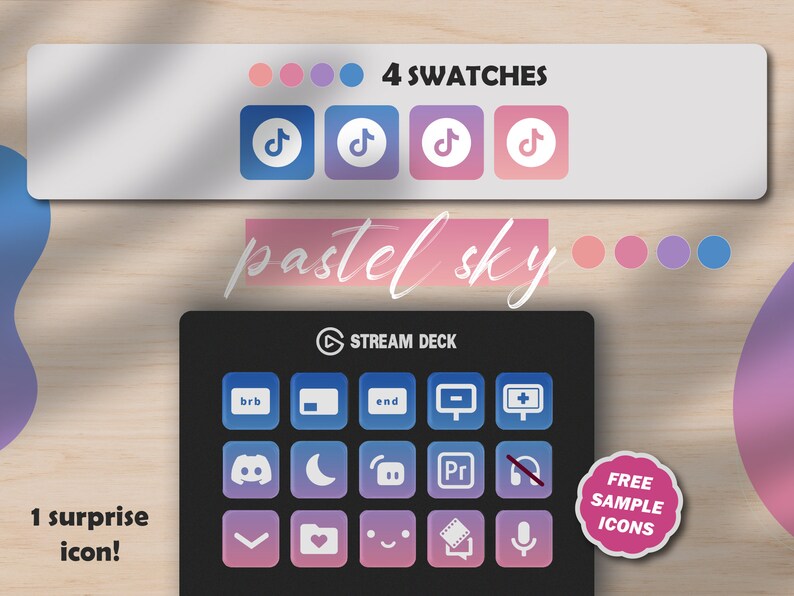 STREAM DECK ICONS Pastel Sky Streamer Twitch Discord - Etsy