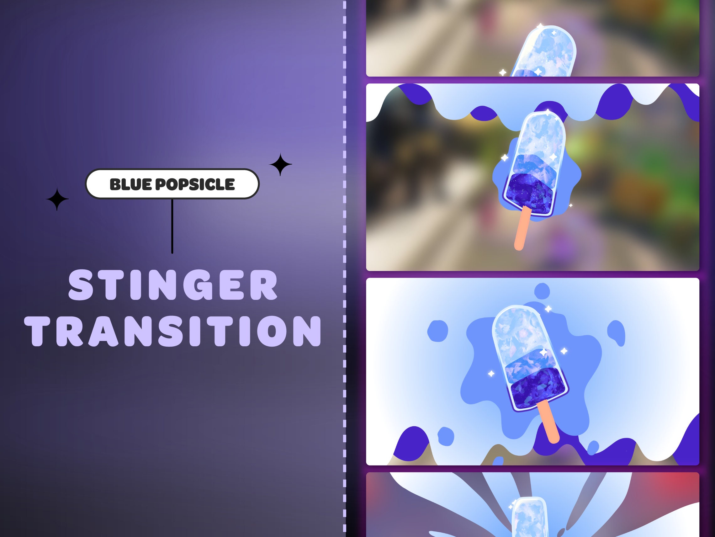 STINGER TRANSITION Blue Popsicle Stream Transition Twitch - Etsy