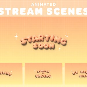 Cute Peach Bubblegum ANIMATED STREAM SCENE Pack | Pastel Orange and ...