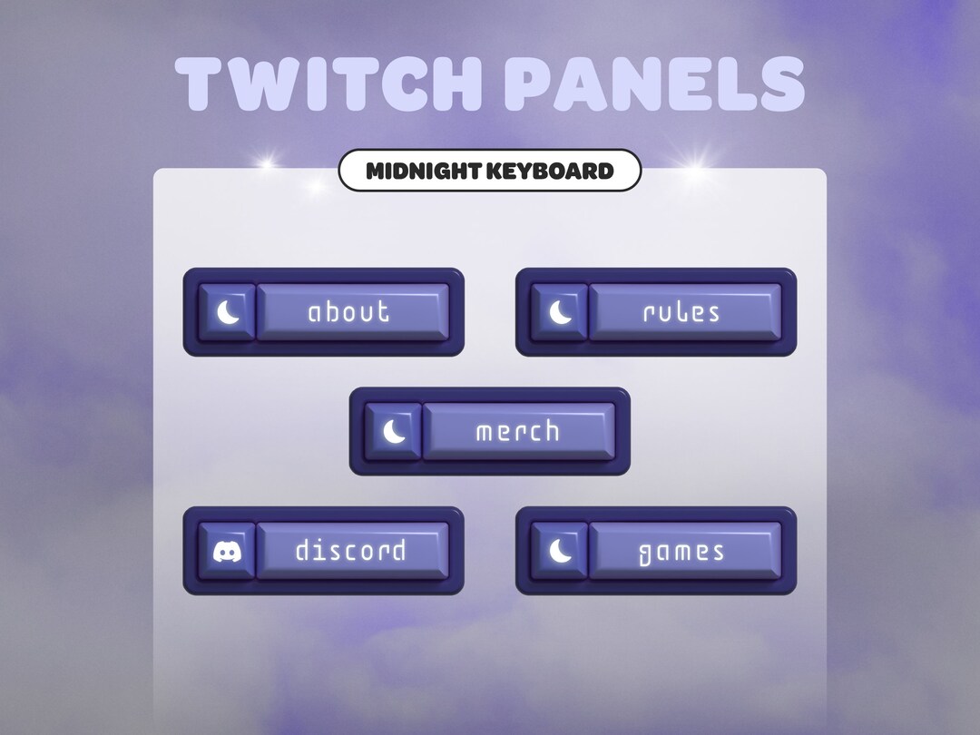 Gaming Keyboard TWITCH PANELS | Midnight Moon Lo-fi | Streamer | Twitch ...
