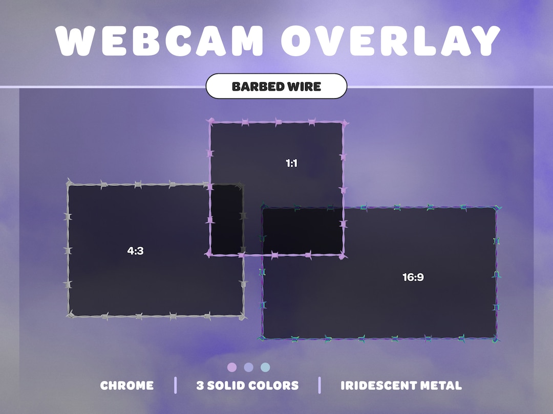 Barbed Wire WEBCAM OVERLAY Chrome Iridescent (Download Now) - Etsy