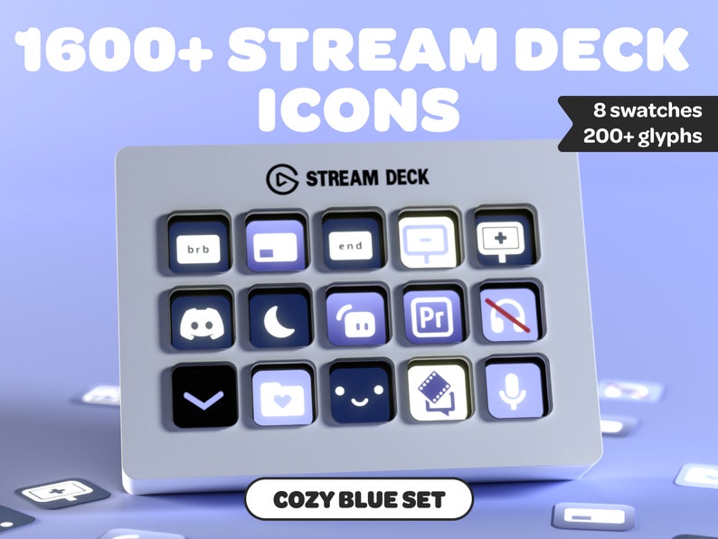 STREAM DECK ICONS Cozy Blue Streamer Twitch Discord - Etsy