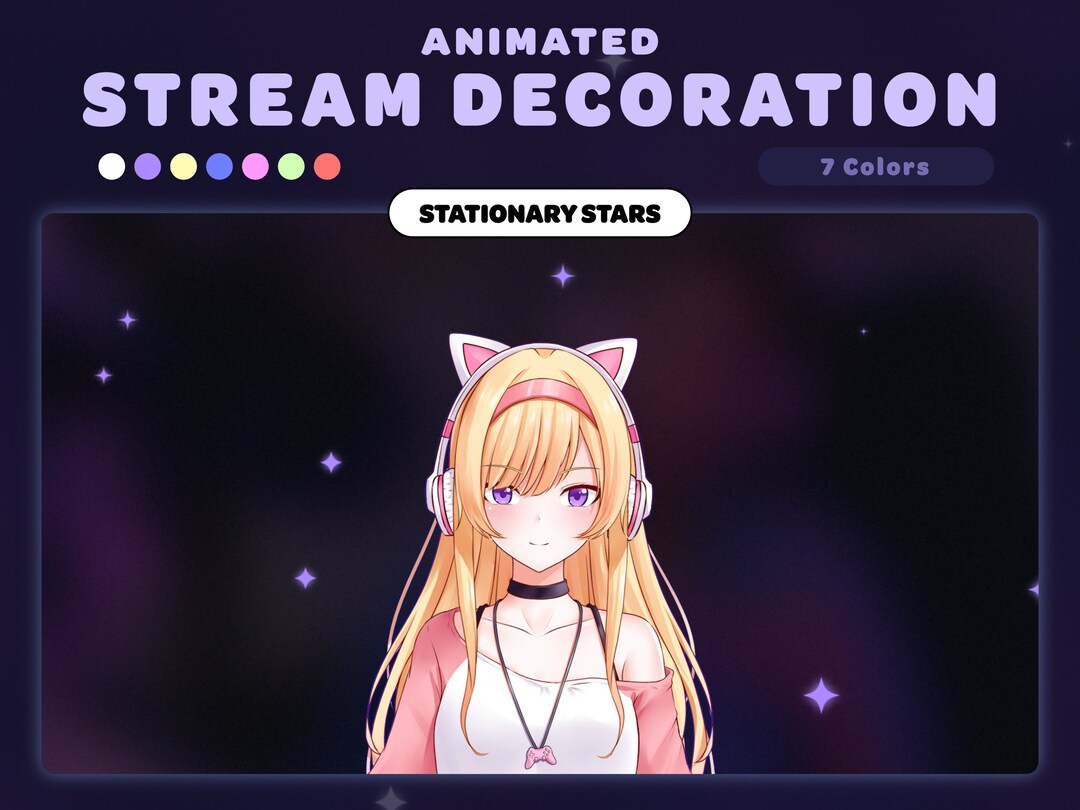 ANIMATED STREAM DECORATION Stationary Stars | Streamer | Twitch ...