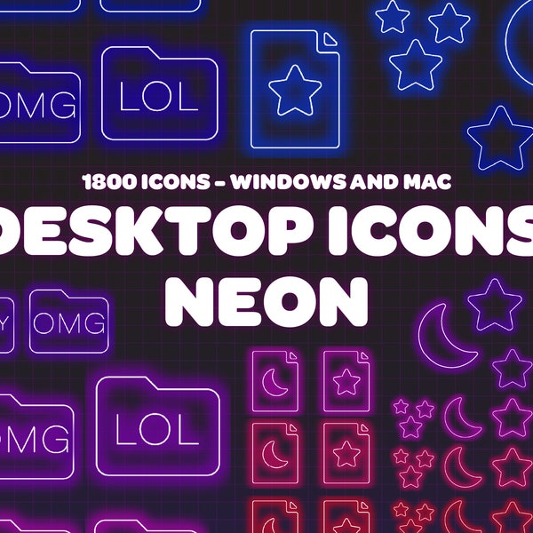 Neon Purple Icons - Etsy