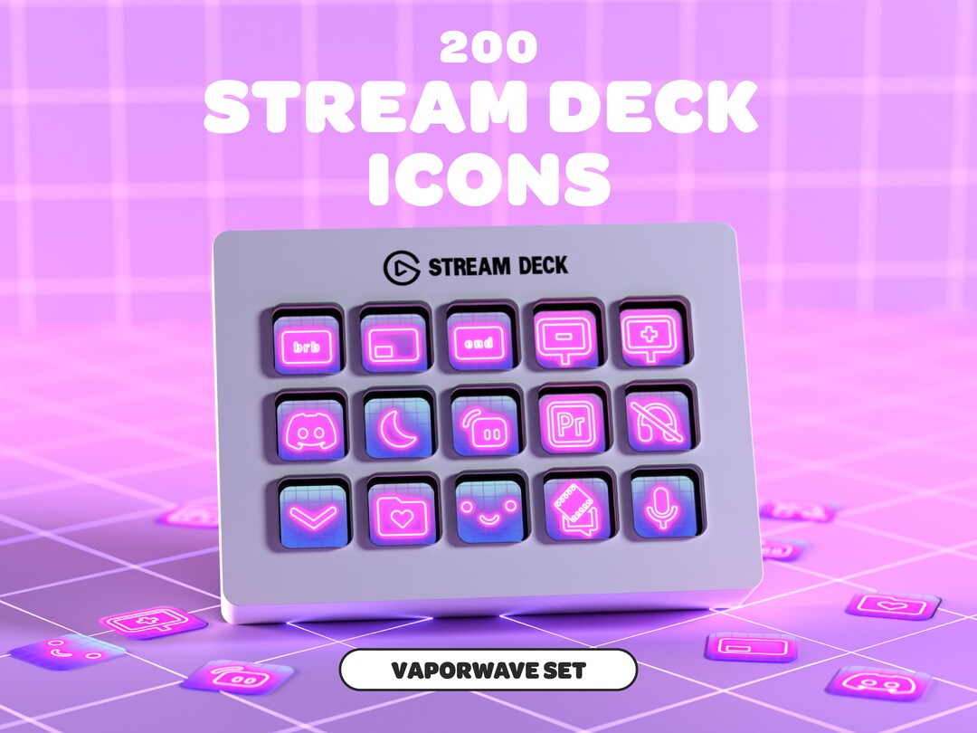 STREAM DECK ICONS Vaporwave | Pink and Purple | Streamer | Twitch ...