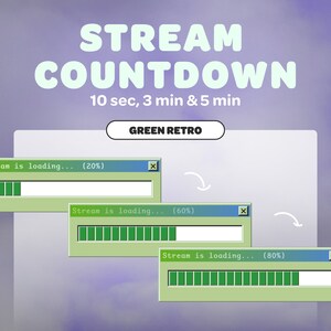 Stream Countdown Timer | Green | Streamer | Twitch | Discord | Youtube | Streaming Assets | Y2K ...