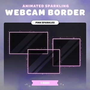 Animated Sparkling WEBCAM OVERLAY | Pink Glow | for Streamers | Twitch ...