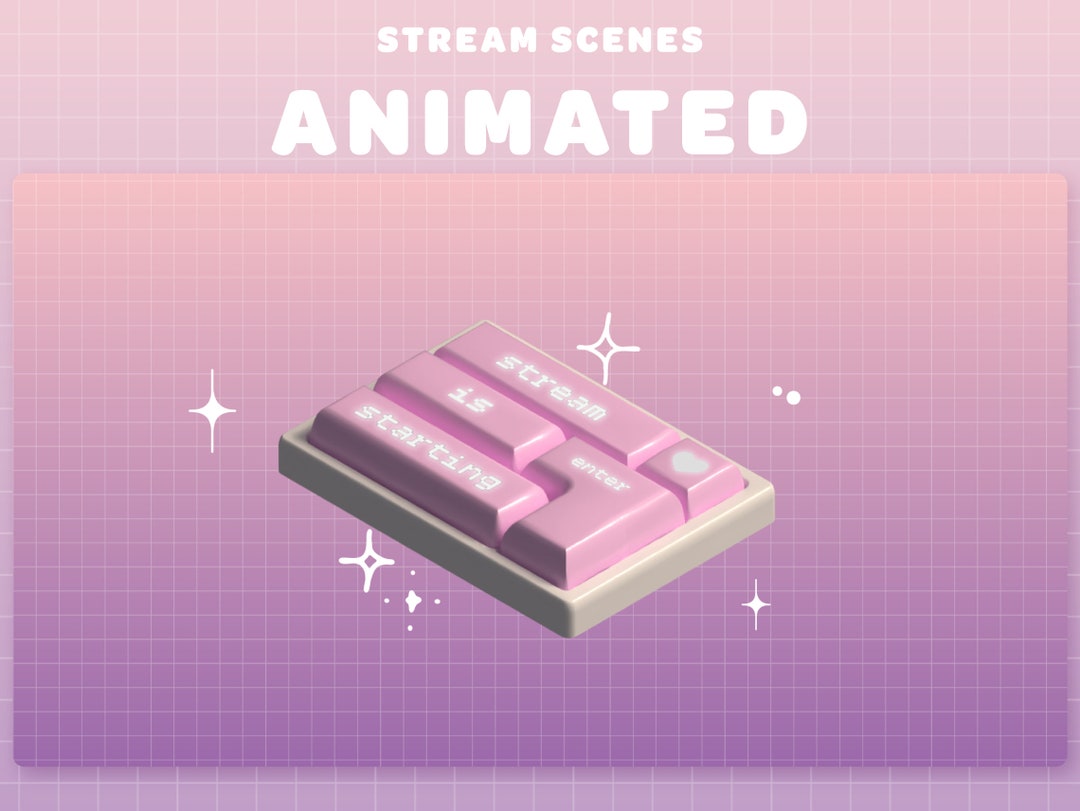 Cozy Keyboard ANIMATED STREAM SCENE Pack | Soft Pink | Pastel | Gaming ...