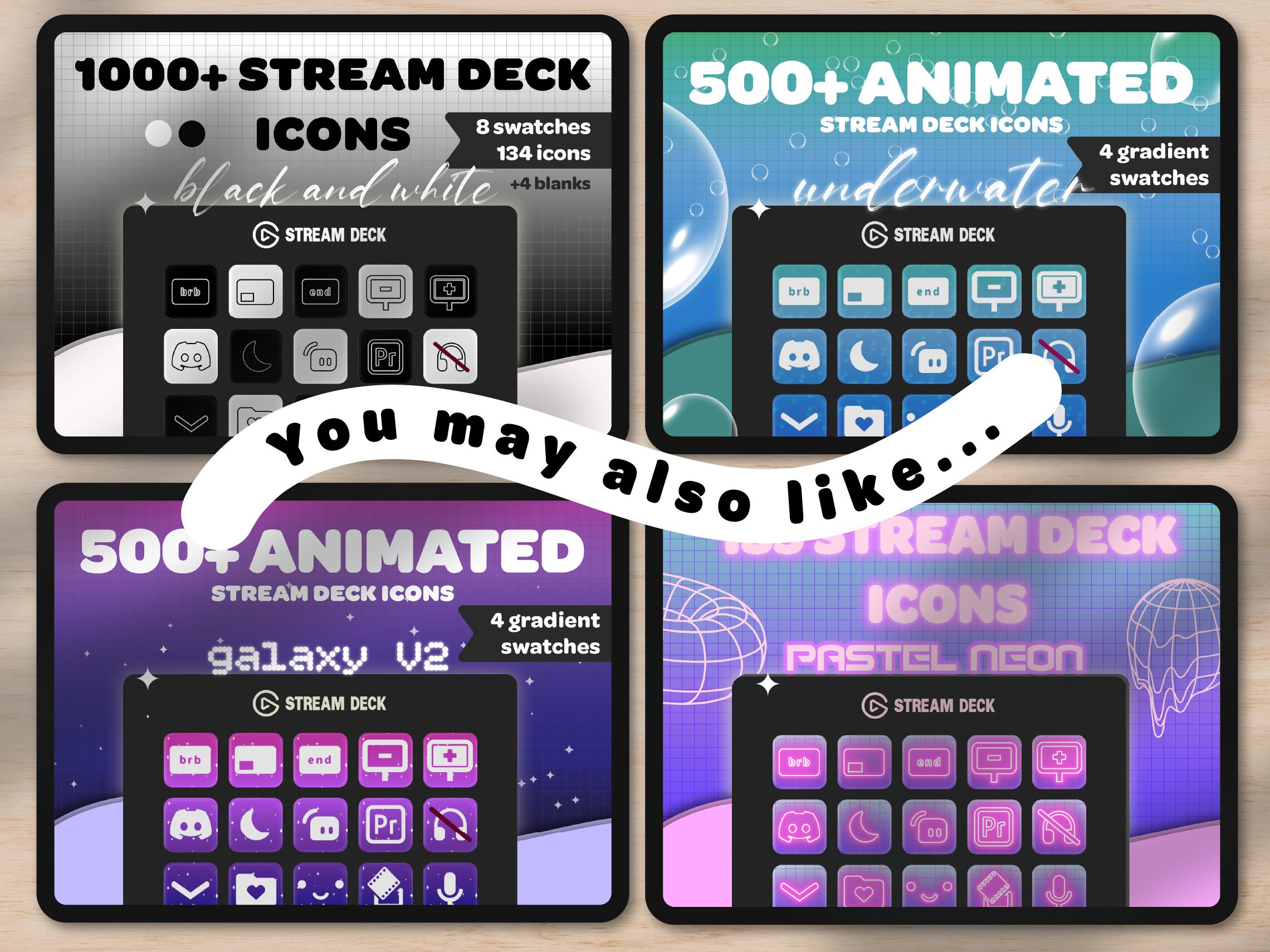 ANIMATED WHITE NEON Stream Deck Icons Streamer Twitch - Etsy UK
